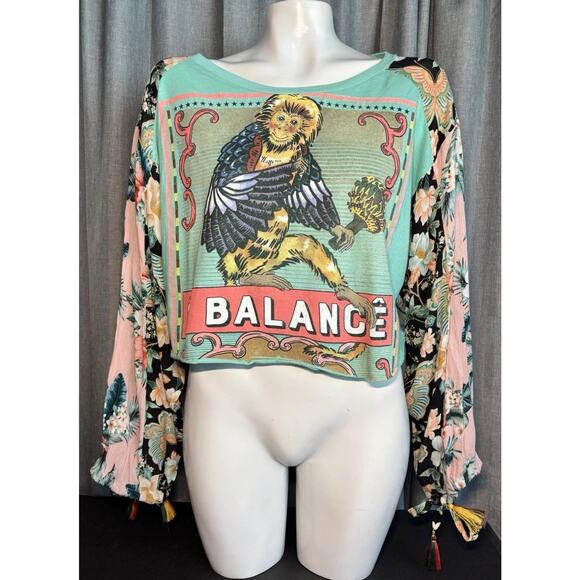 FARM Rio | Tops | Farm Rio Turquoise Boho Tassel Detail Long Sleeve ...